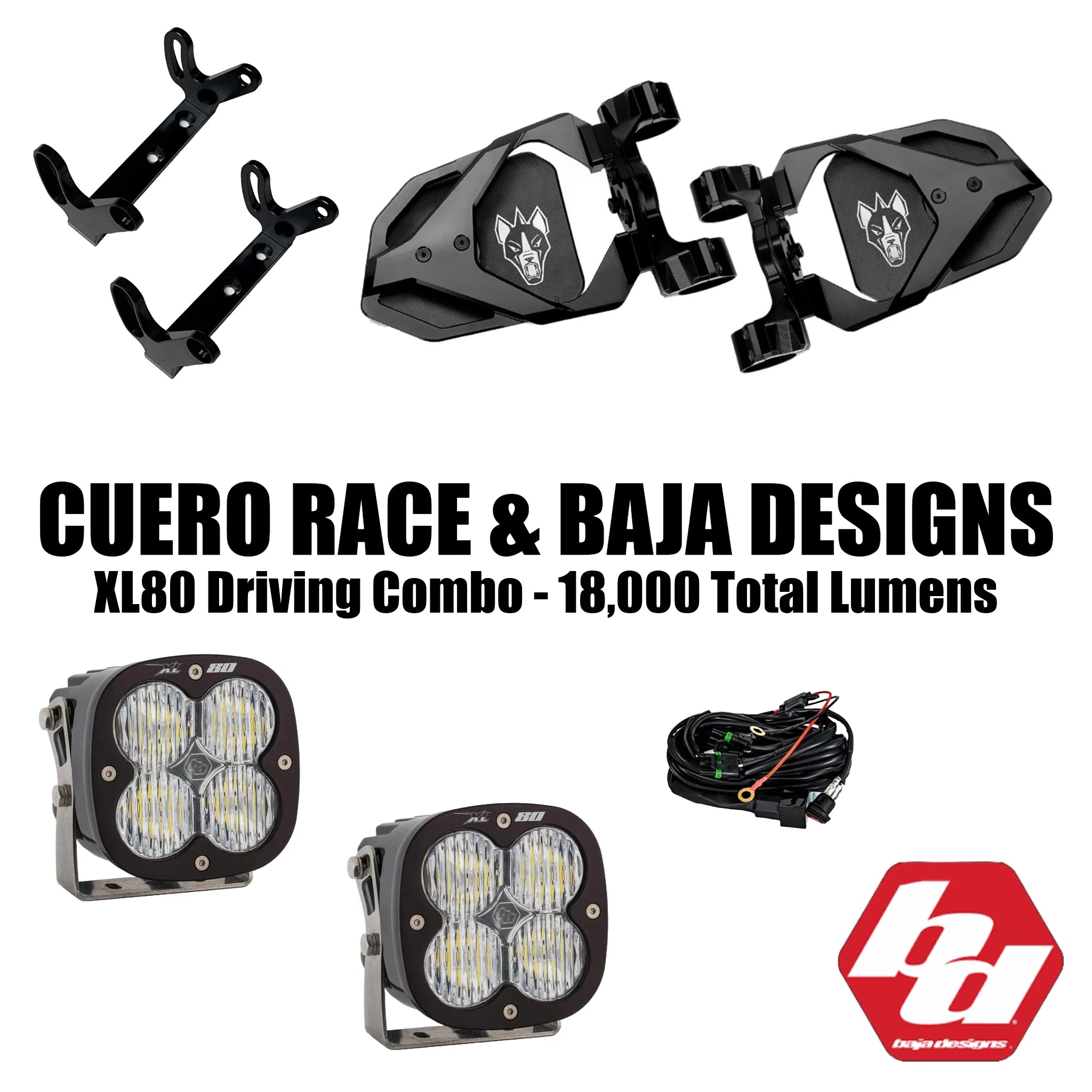 Chupacabra Offroad Cuero Race Mirror / Baja Designs XL80 Light Combo ...